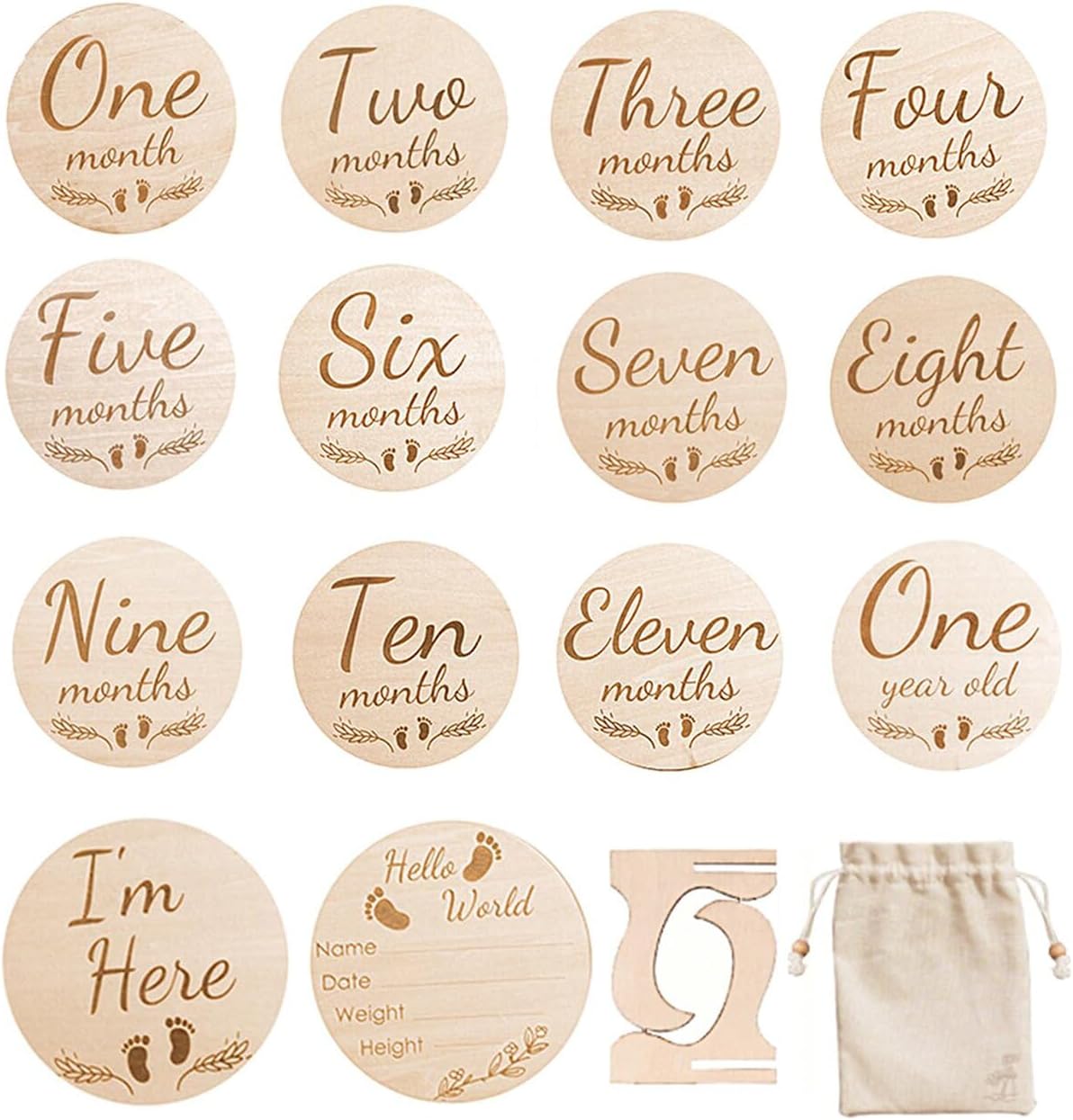 Amazon.com : Baby Milestone,Marker Discs with Birth Announcement Sign ...