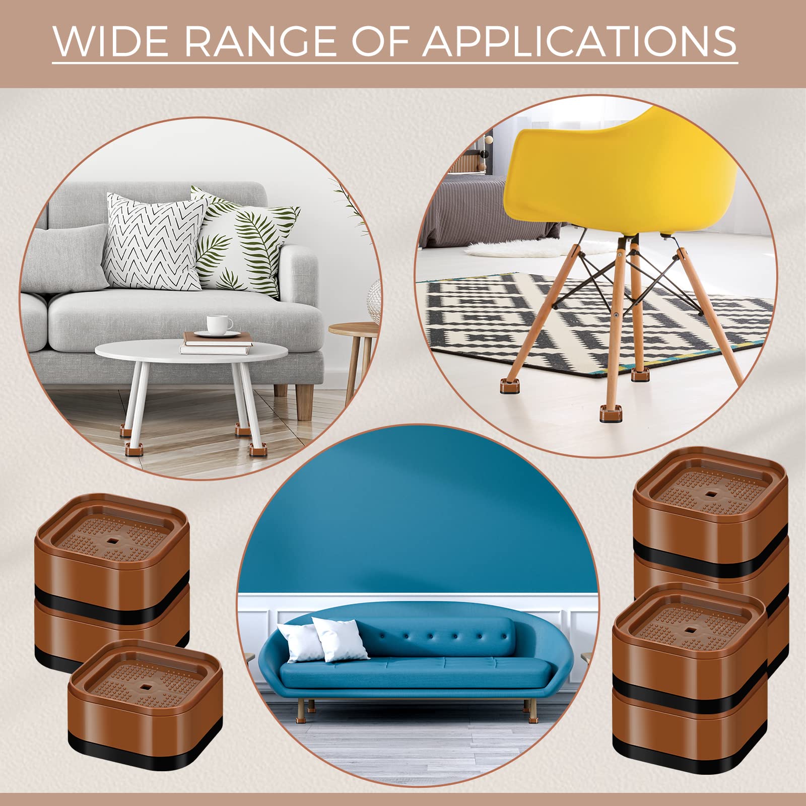 Ecally 32 Pack Furniture Risers Adjustable Bed Risers Desk Leg Risers 1 ...