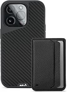 Amazon.com: Mous MagSafe Card Holder Wallet and iPhone 14 Pro Case Carbon Fiber Limitless 5.0 ...