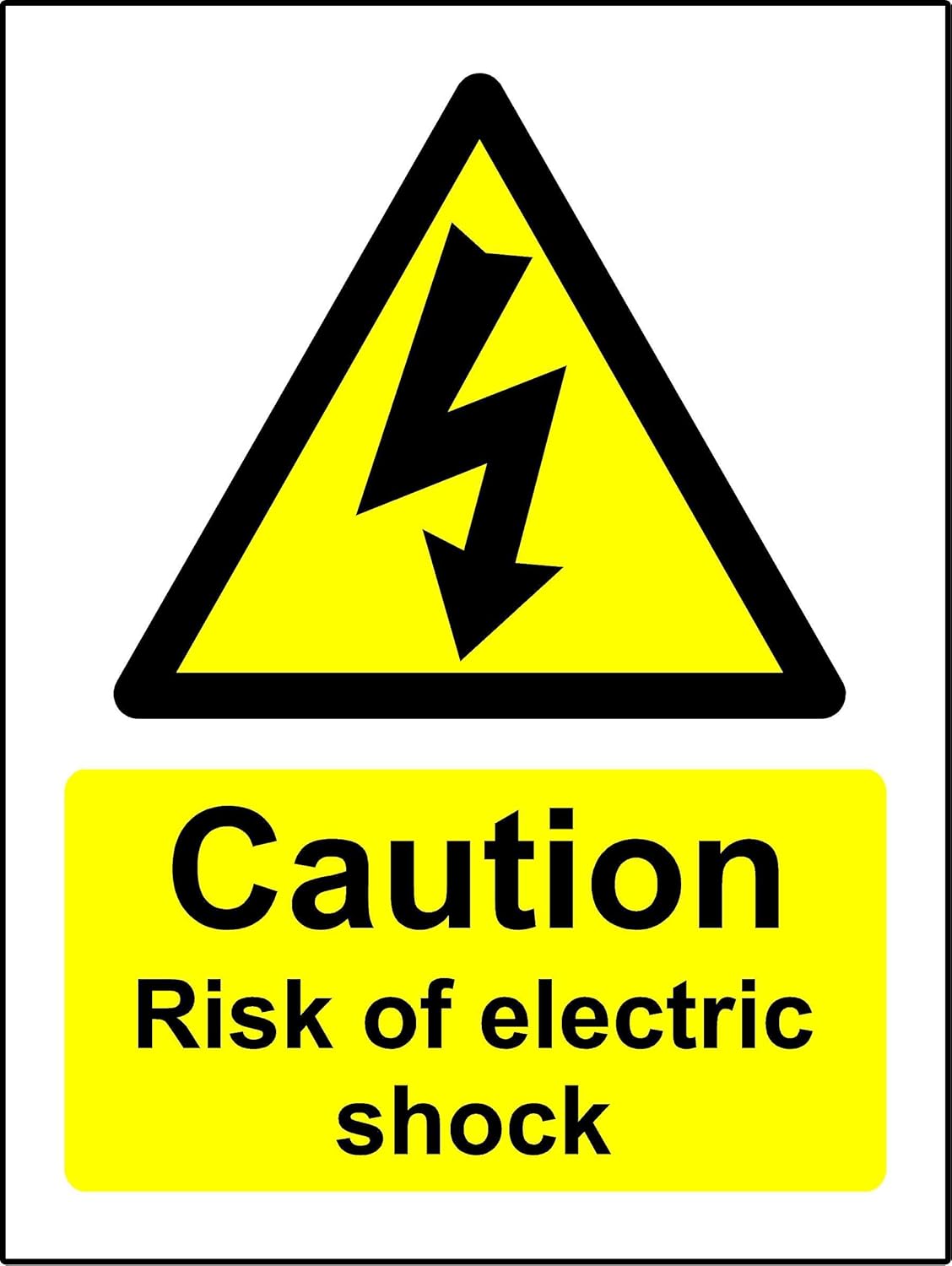 Amazon.com: Caution Risk of Electric Shock Safety Sign - Self Adhesive ...