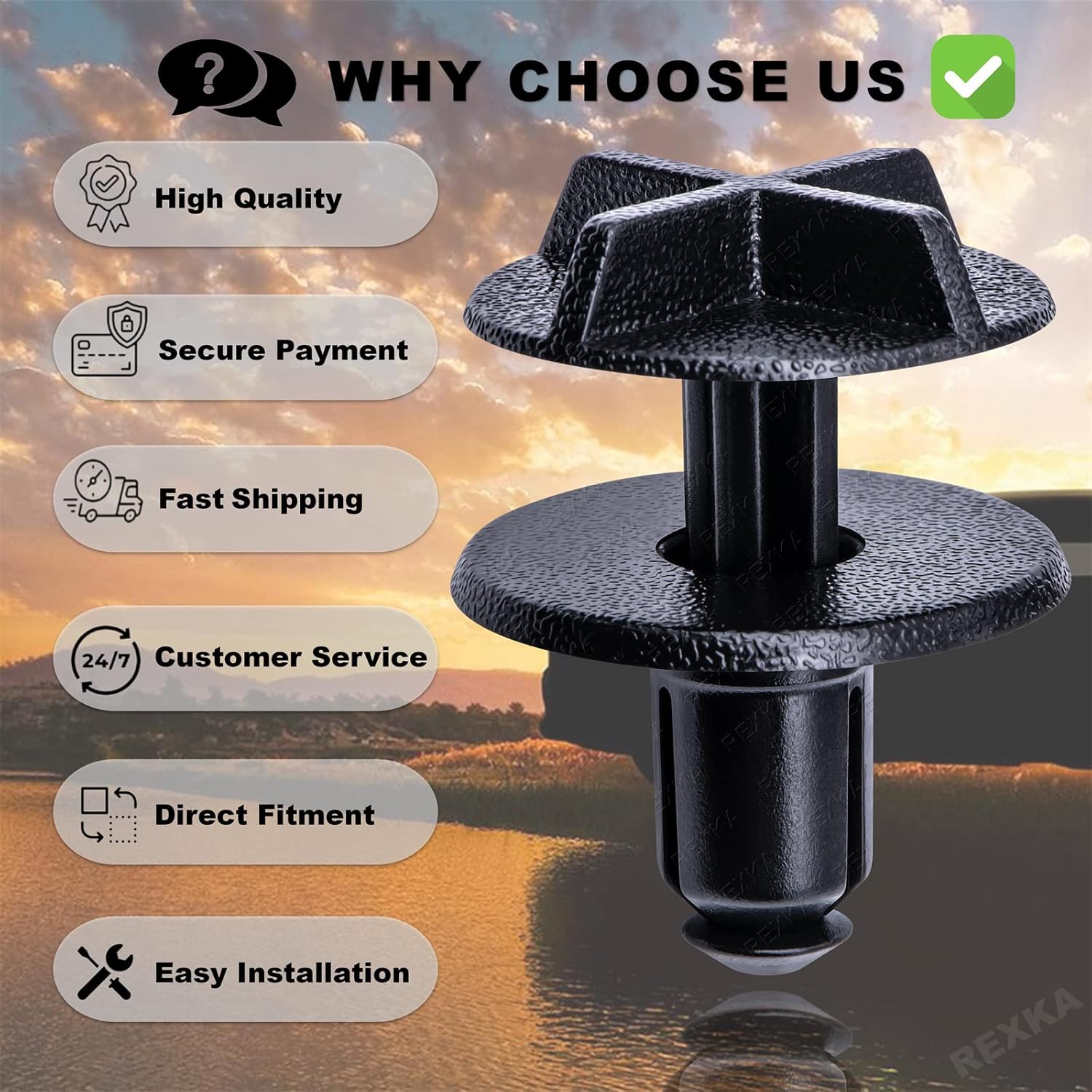 Buy Rexka 10pcs Sight Shield & Trim Push-Type Retainer Compatible with ...