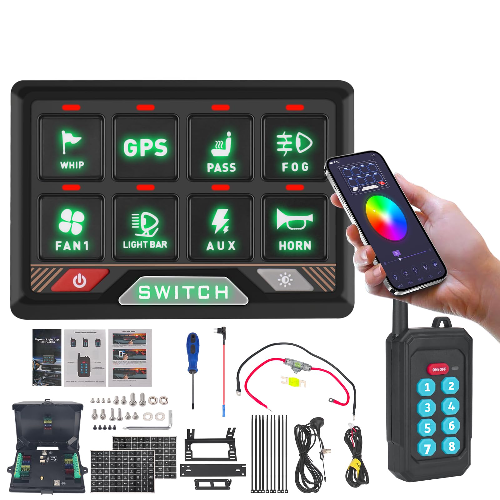Snapklik.com : Chelhead Solid State Switch Panel Power Systems 8 Gang ...