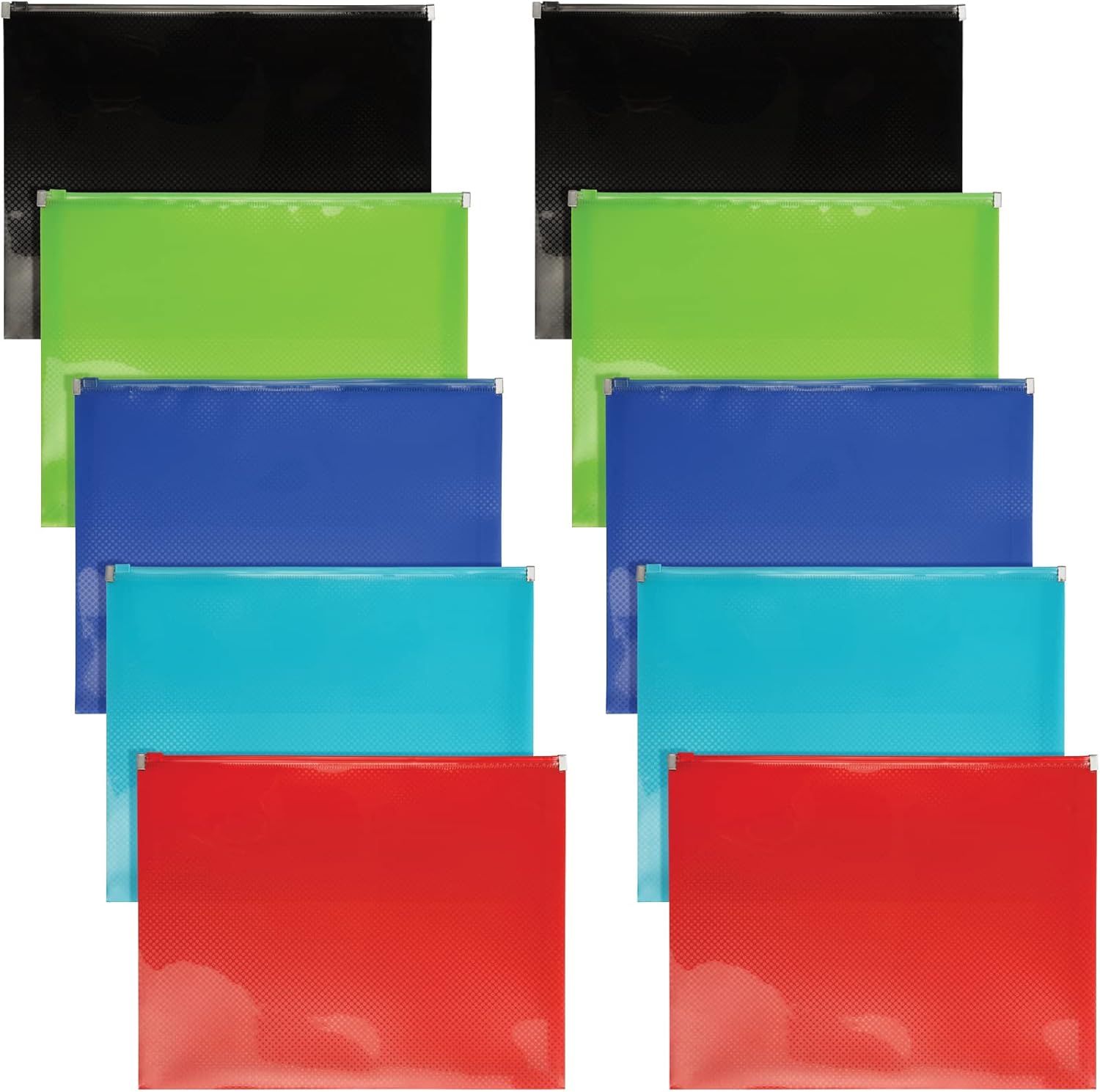 Amazon.com : Oxford Plastic Zip Envelopes, Expanding Poly Zipper File ...