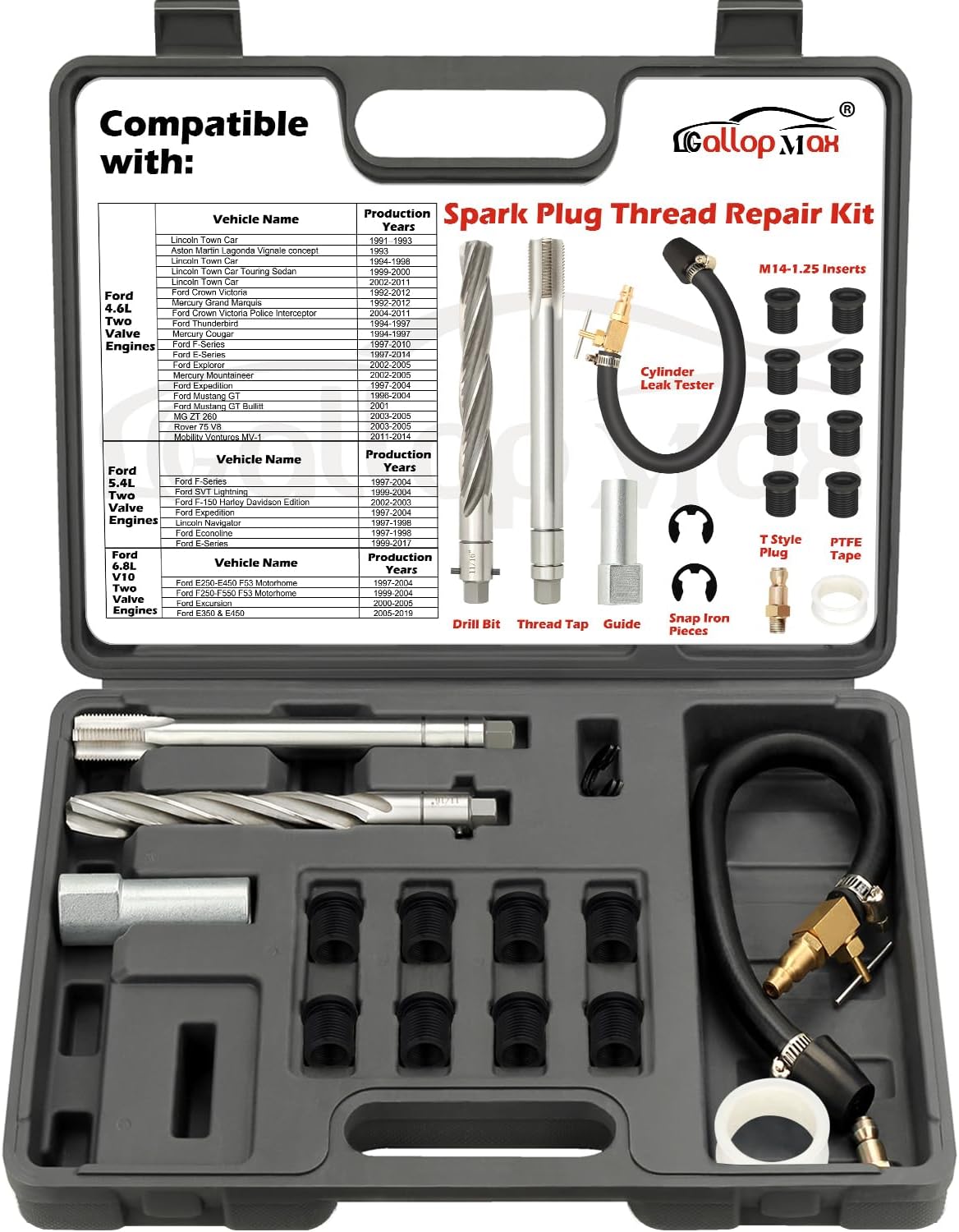 Amazon.com: WINTOOLS 26pc Spark Plug Thread Repair Kit M14 x 1.25 with ...