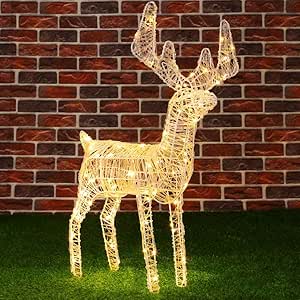 BAKAJI Renna Natalizia Luminosa Addobbi Arredo per Esterno Giardino 80 ...