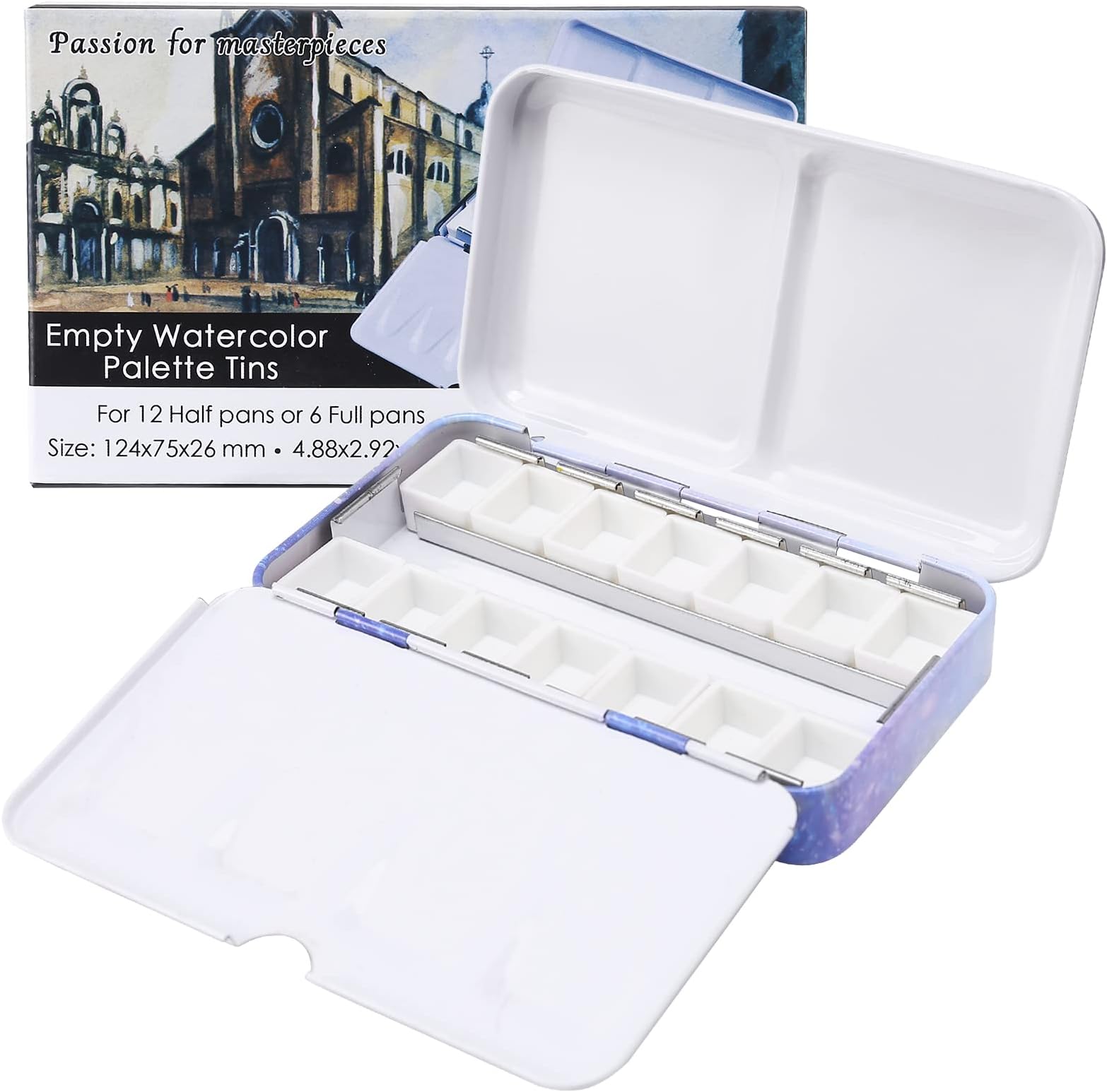 Amazon.com: joybest Watercolor Palette Box 24-Well Paint Palette Box ...