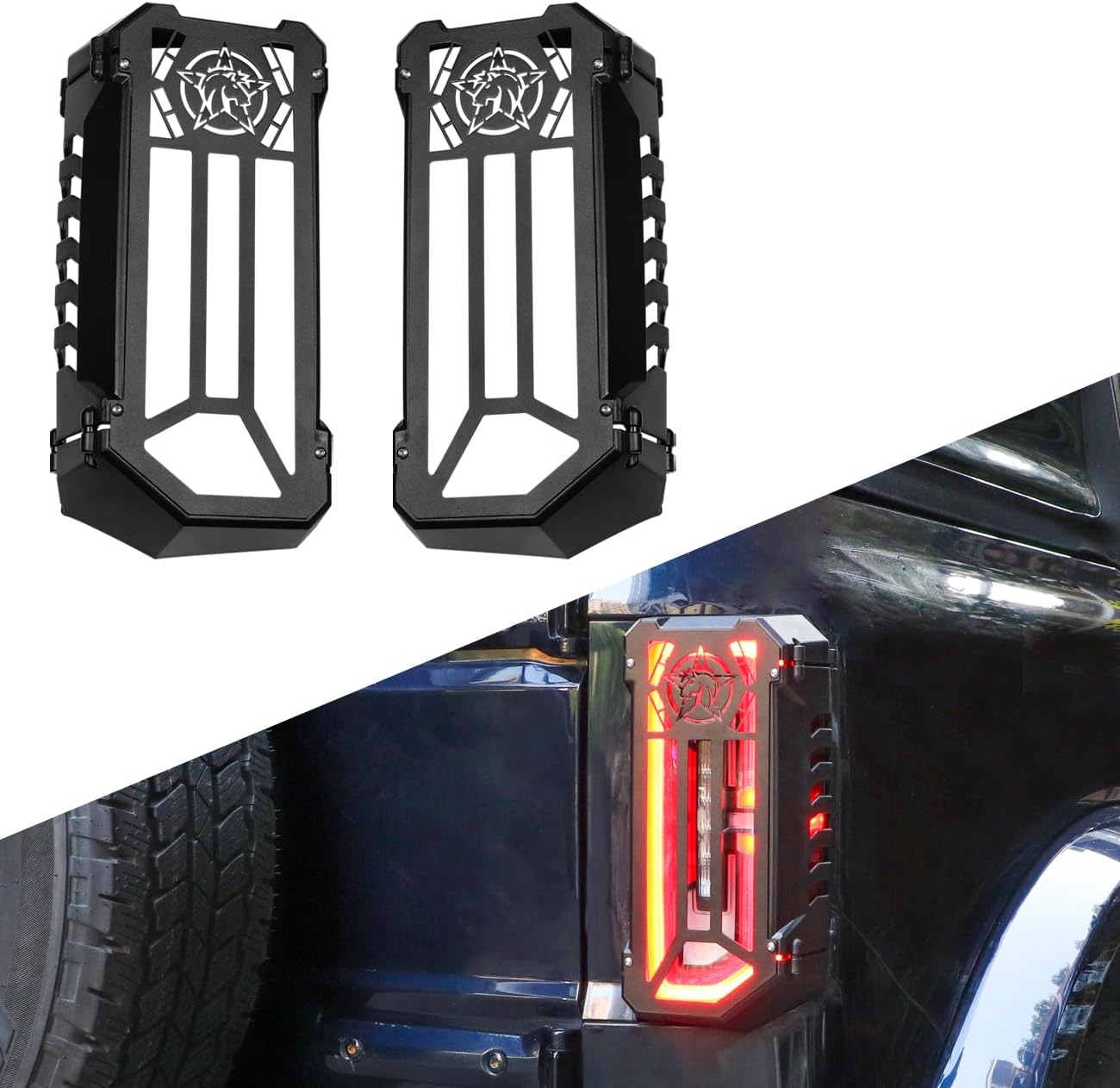 Amazon.com: Hoolcar Tail Light Guards Rear Light Cover Protector ...