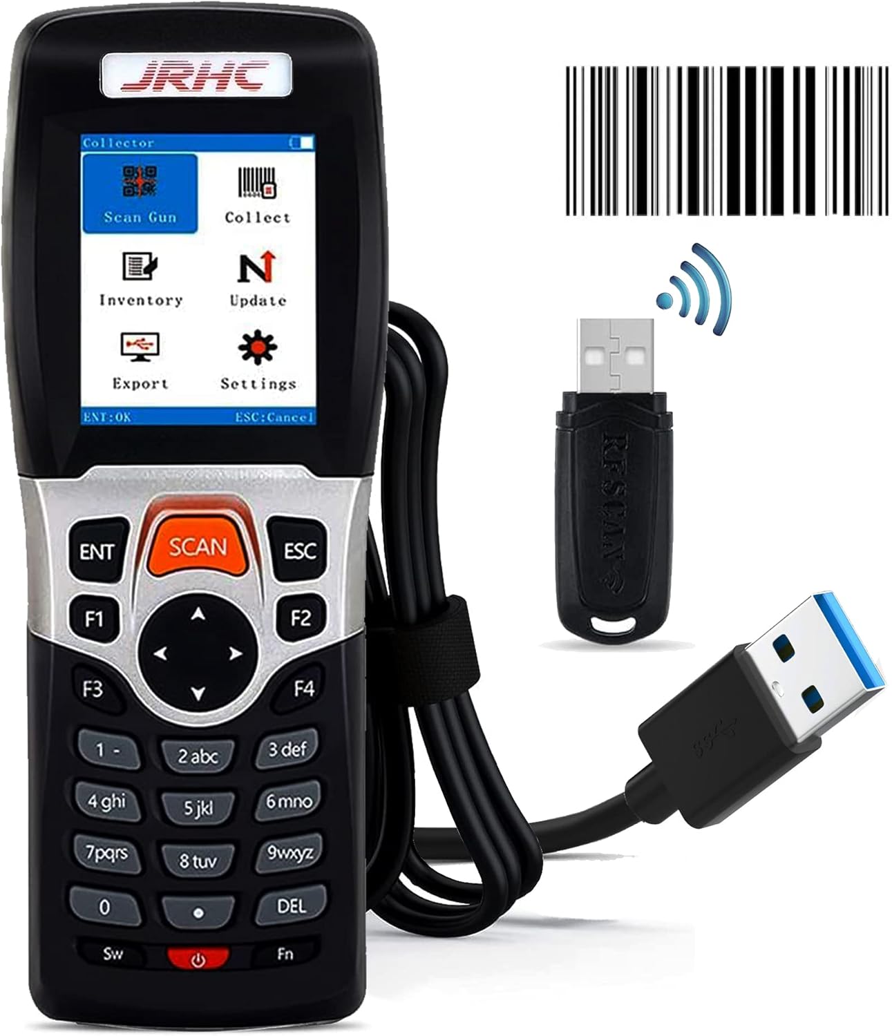 Wireless Barcode Scanner JRHC Inventory Scanner Collector Portable Data ...