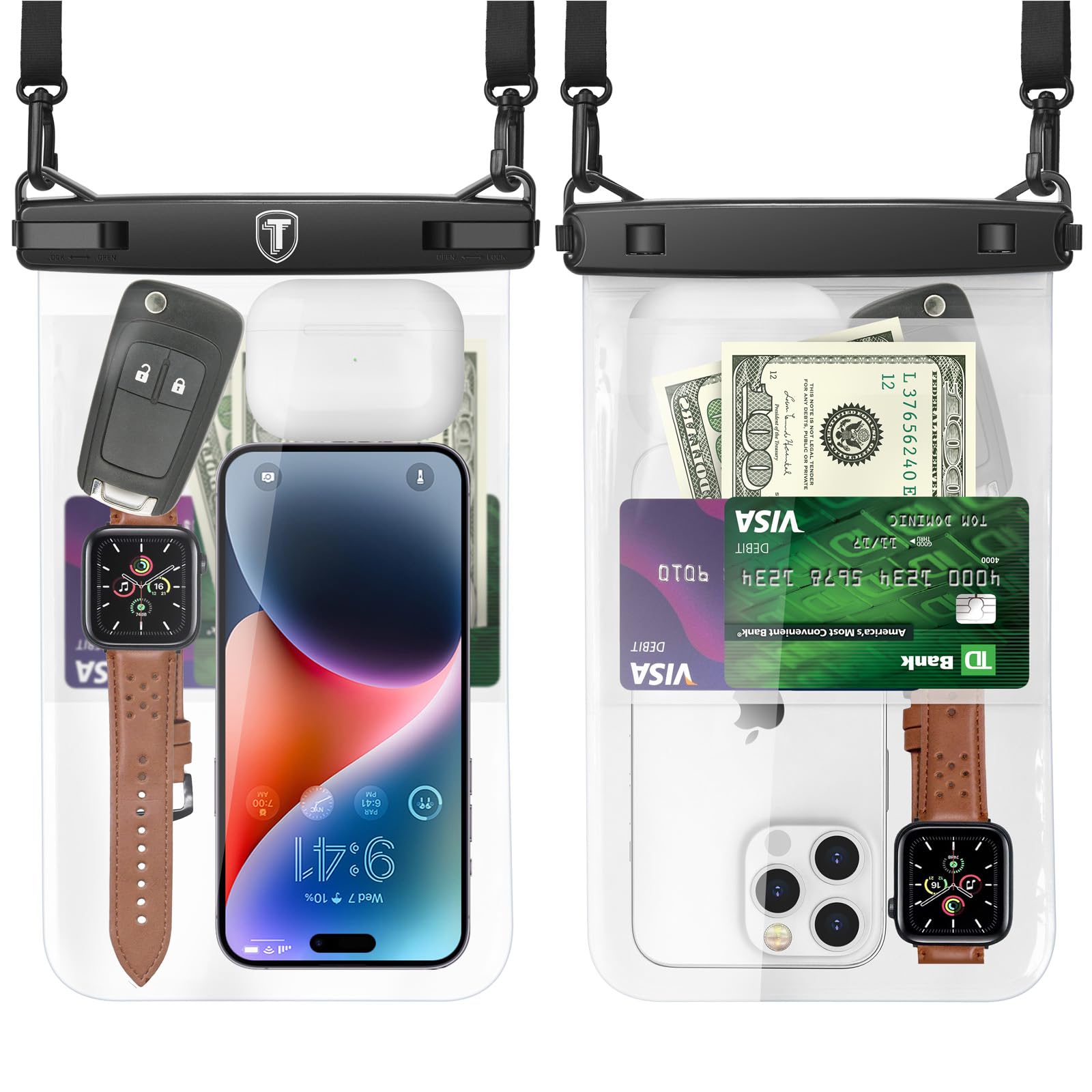 Amazon.com: Njjex Large Waterproof Phone Pouch [2 Pack] Cell phone Dry ...