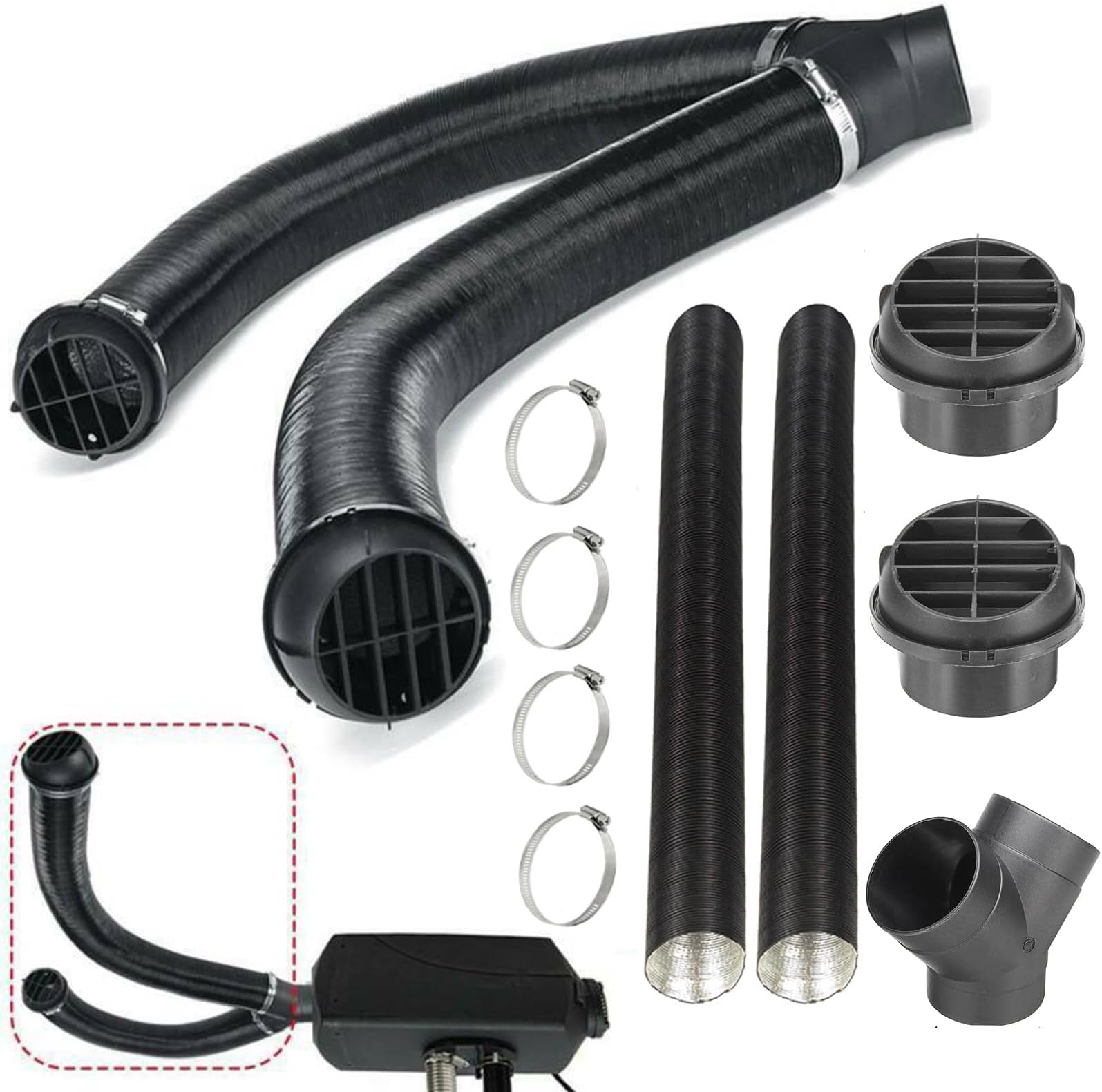 Amazon.com: Diesel Heater Pipe Ducting Set - 75mm/3Inch Warm Heater ...