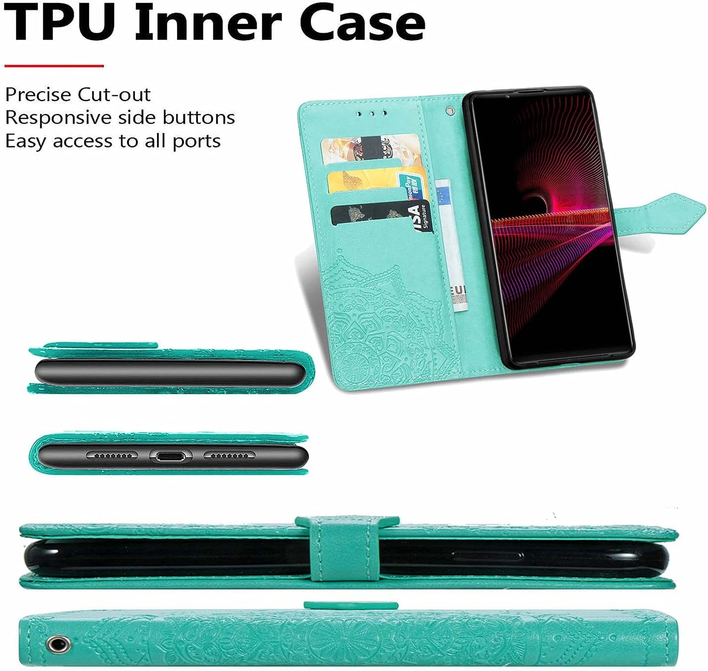 Coque alcatel 1L 2021 Gaufrage Mandala Antichoc TPU Premium en Cuir PU ...