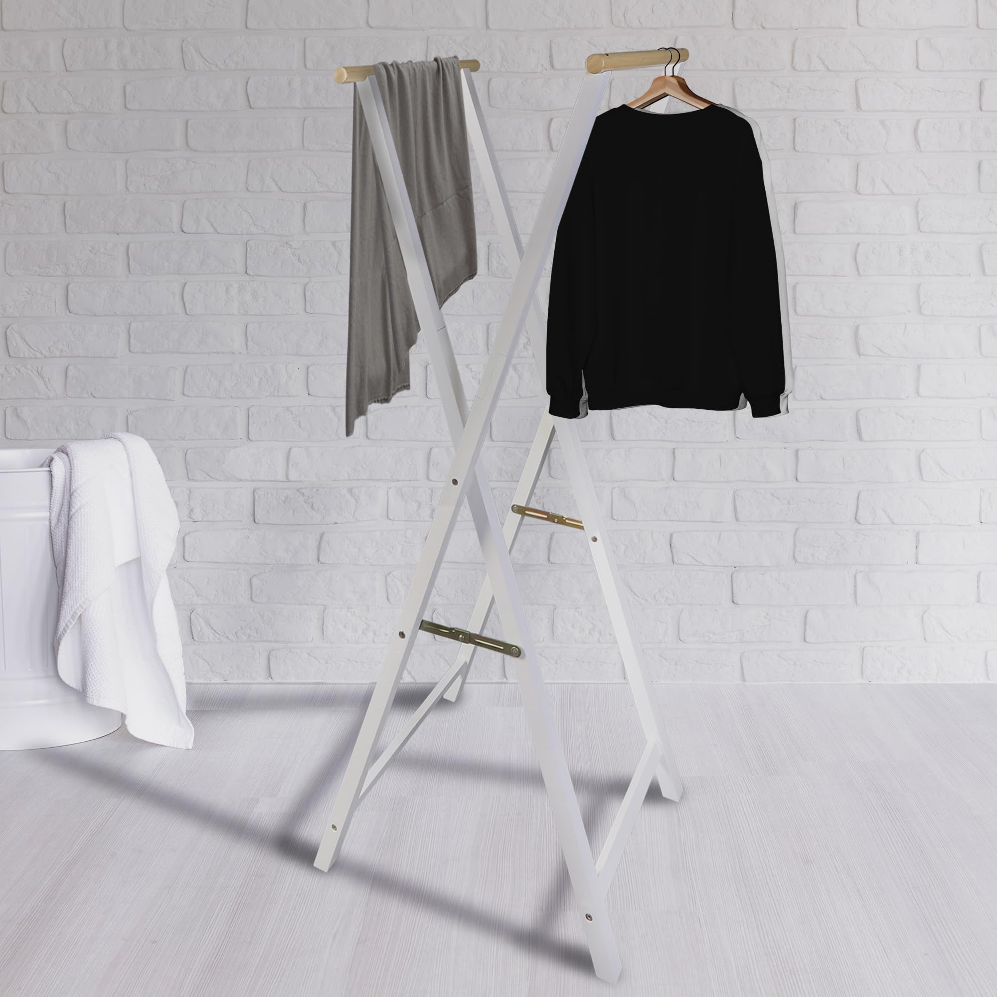 Casual Home Solid Wood Folding Clothing Garment Laundry Drying Rack