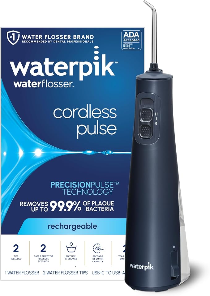 Waterpik Cordless Pulse Rechargeable Portable Water Flosser for Teeth ...