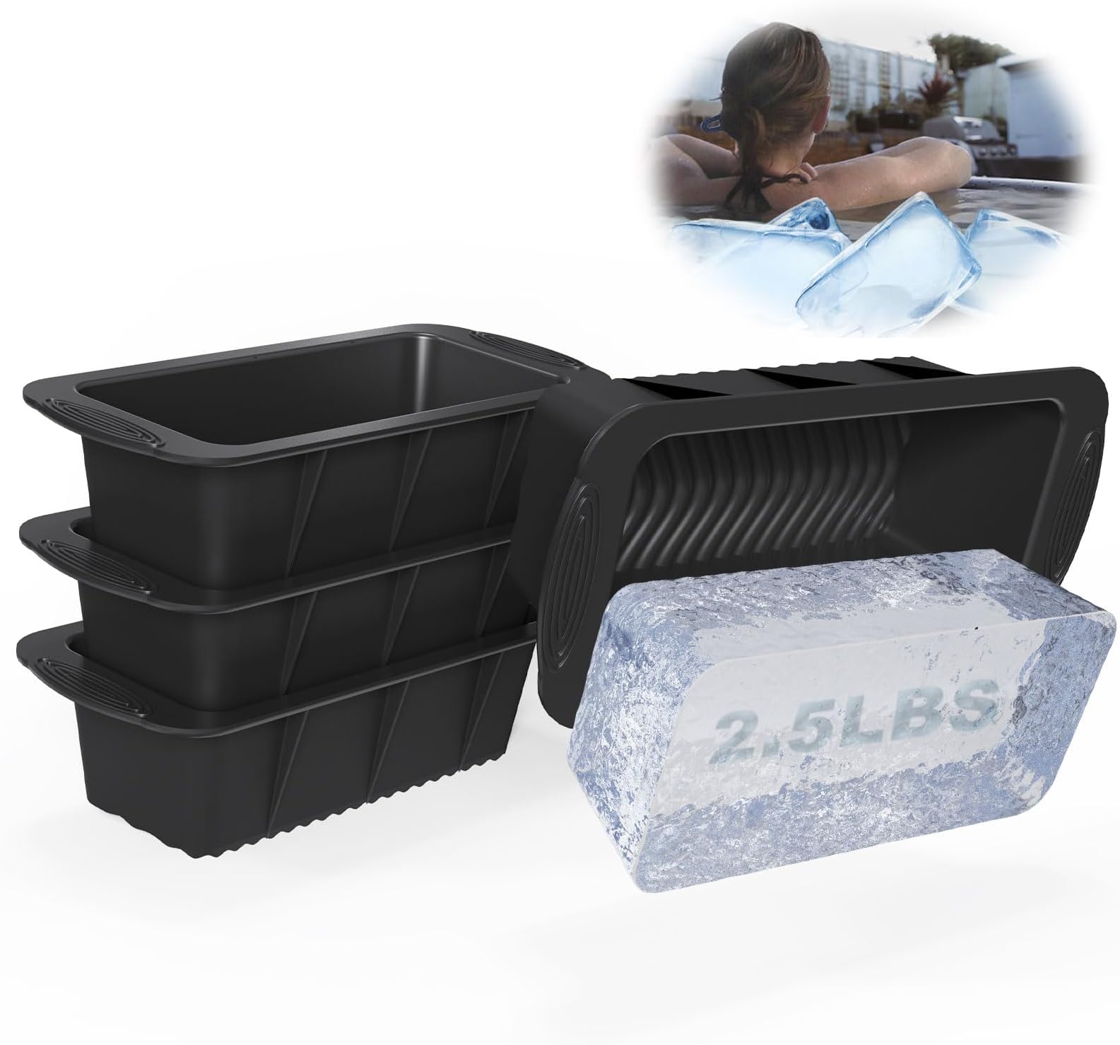 Amazon.com: Kinggrand Kitchen Large Ice Block Mold for Bath - Reusable ...