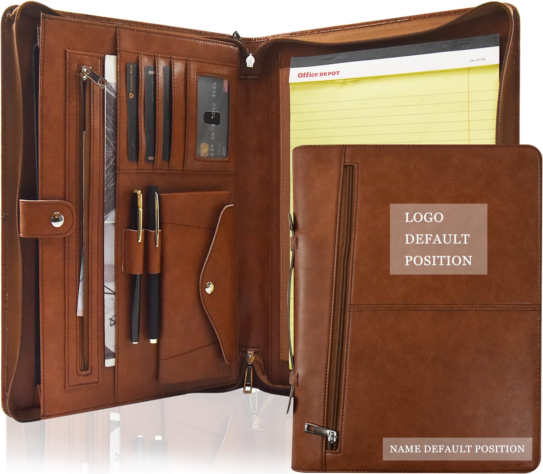 Amazon.com : Leather Travel Portfolio | Professional Organizer Men ...