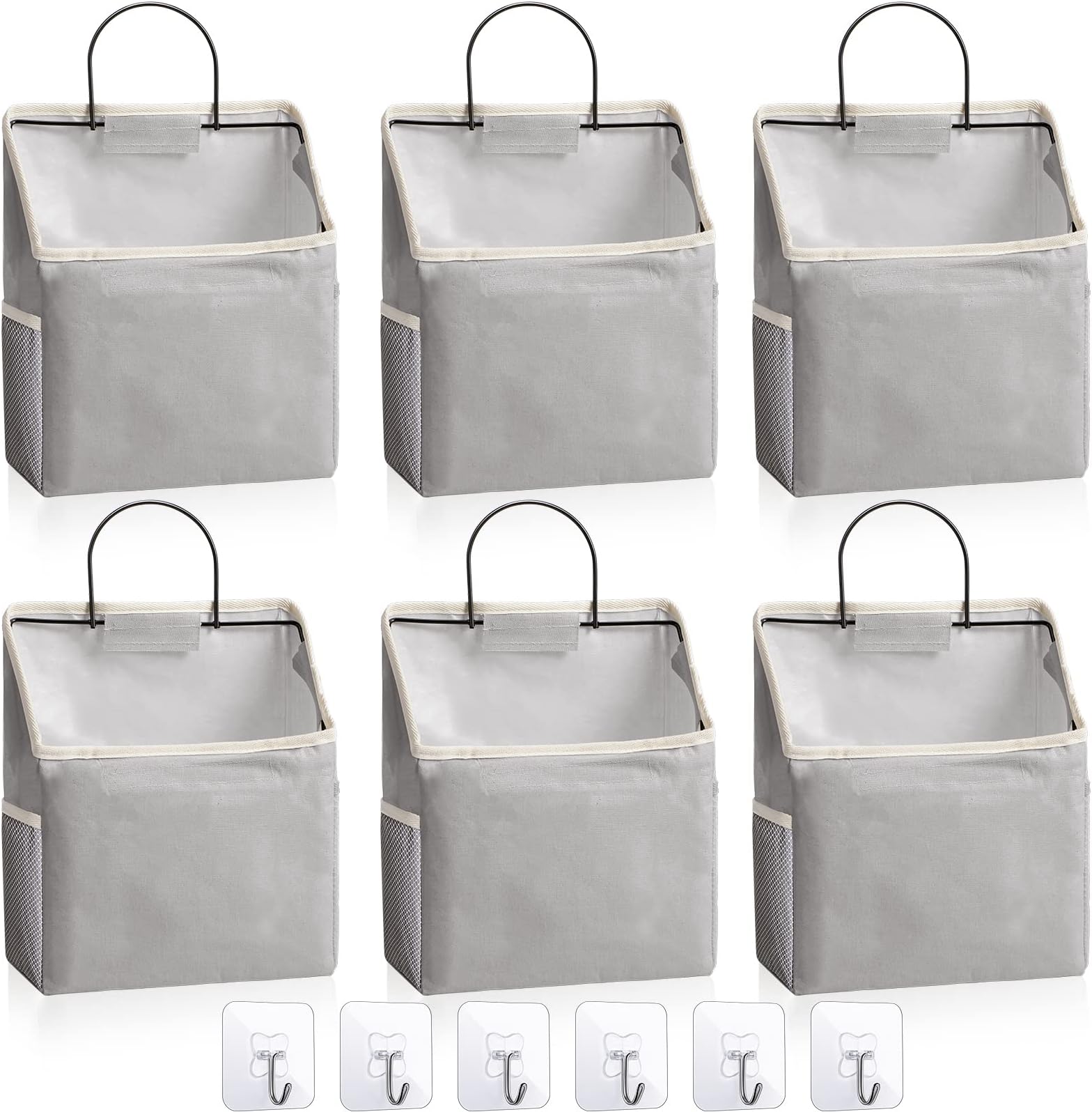 Amazon.com: Chumia 6 Pack Wall Hanging Baskets Storage Bag Bathroom ...