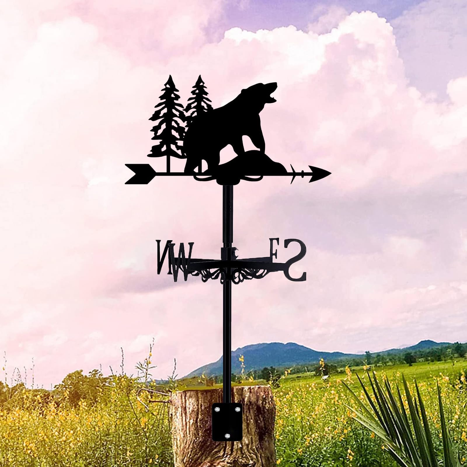 Amazon.com : Metal Wind Vane Rooftop Weather Vane Retro Bear Wind ...