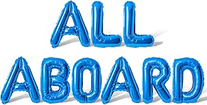 Amazon.com: Letter Balloons - ALL ABOARD 16" Inch Alphabet Letters Foil ...