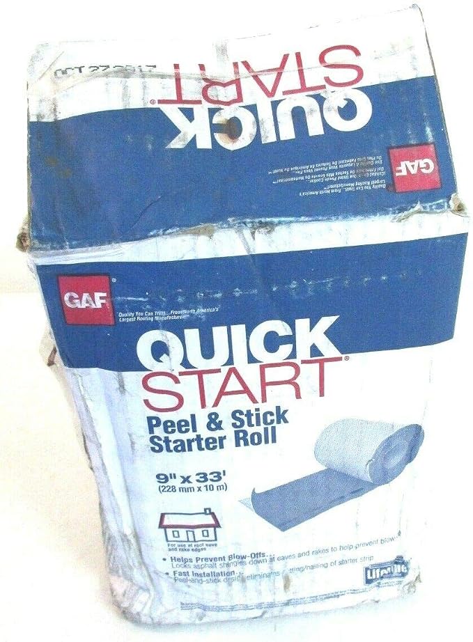 Amazon.com: GAF Quickstart Peel and Stick Starter Roll, 9" X 33' Ready ...