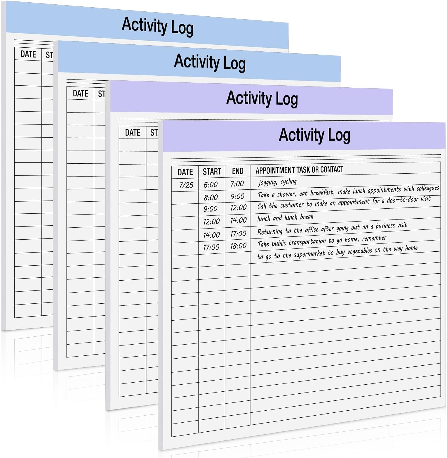 Amazon.com : Chuangdi 4 Pads Activity Log Notepad 200 Pages Activity ...