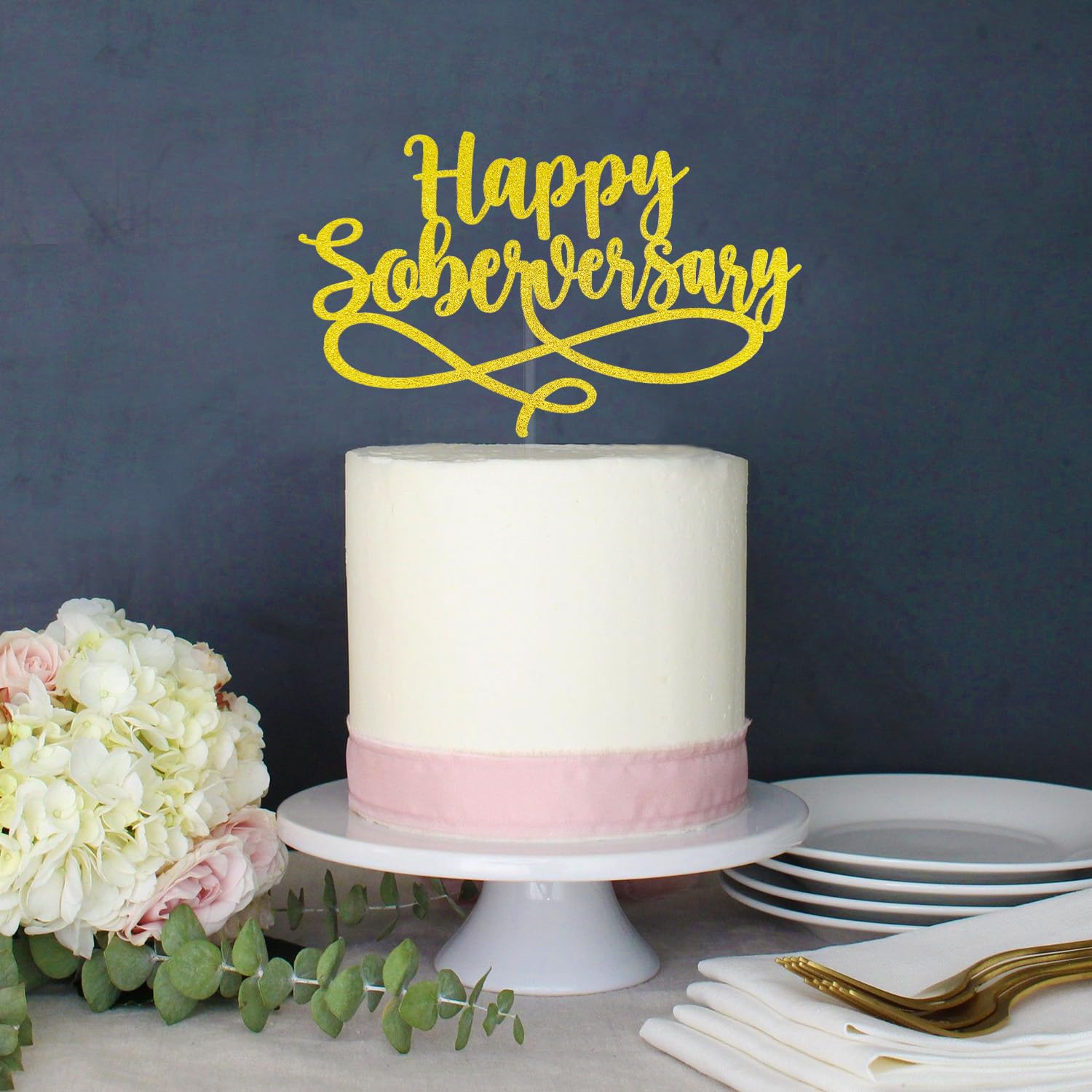 Snapklik.com : Happy Soberversary Cake Topper, Sober AF, Happy Sobriety ...
