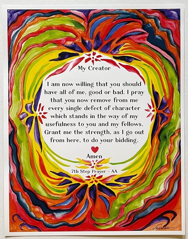 Amazon.com: My Creator 11x14 AA 7th Step Prayer poster - Heartful Art ...
