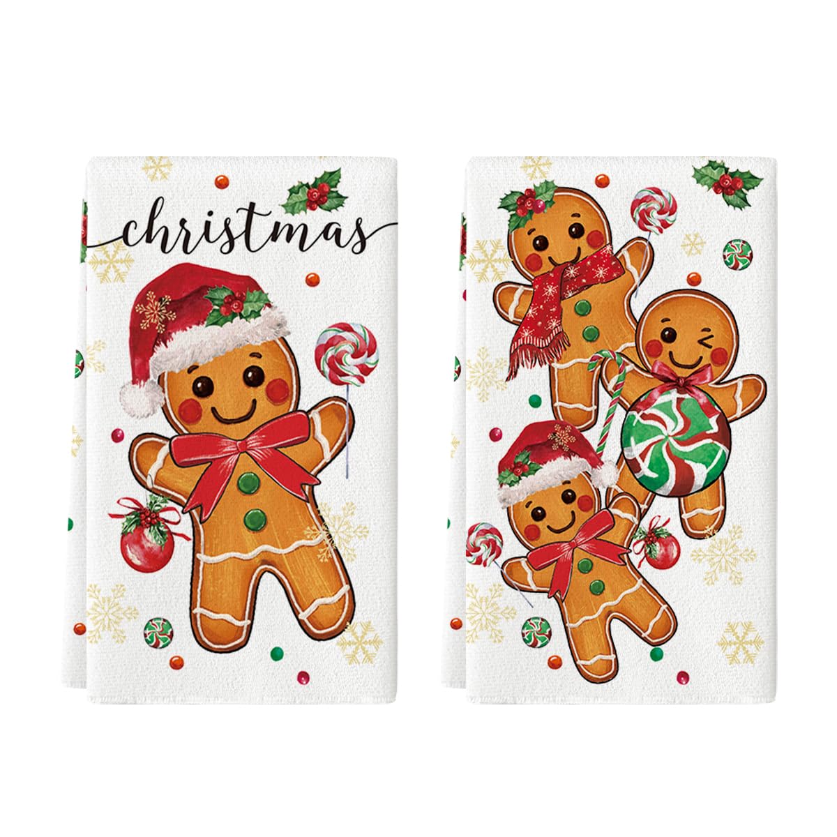 Amazon.com: Artoid Mode Gingerbread Candy Christmas Kitchen Towels Dish ...