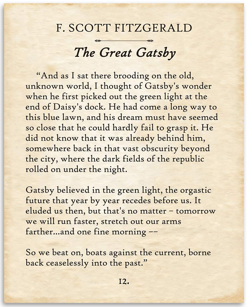 Amazon.com: The Great Gatsby -18x24 Unframed Poster - F. Scott ...