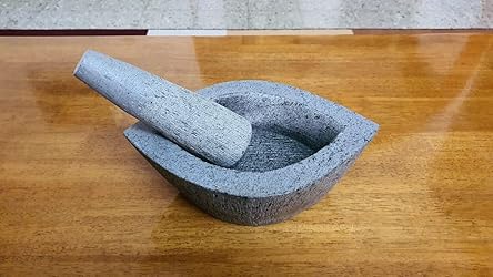 Buy Kushal Stone Walls Traditional Oval Solid Basalt Stone Mortar ...