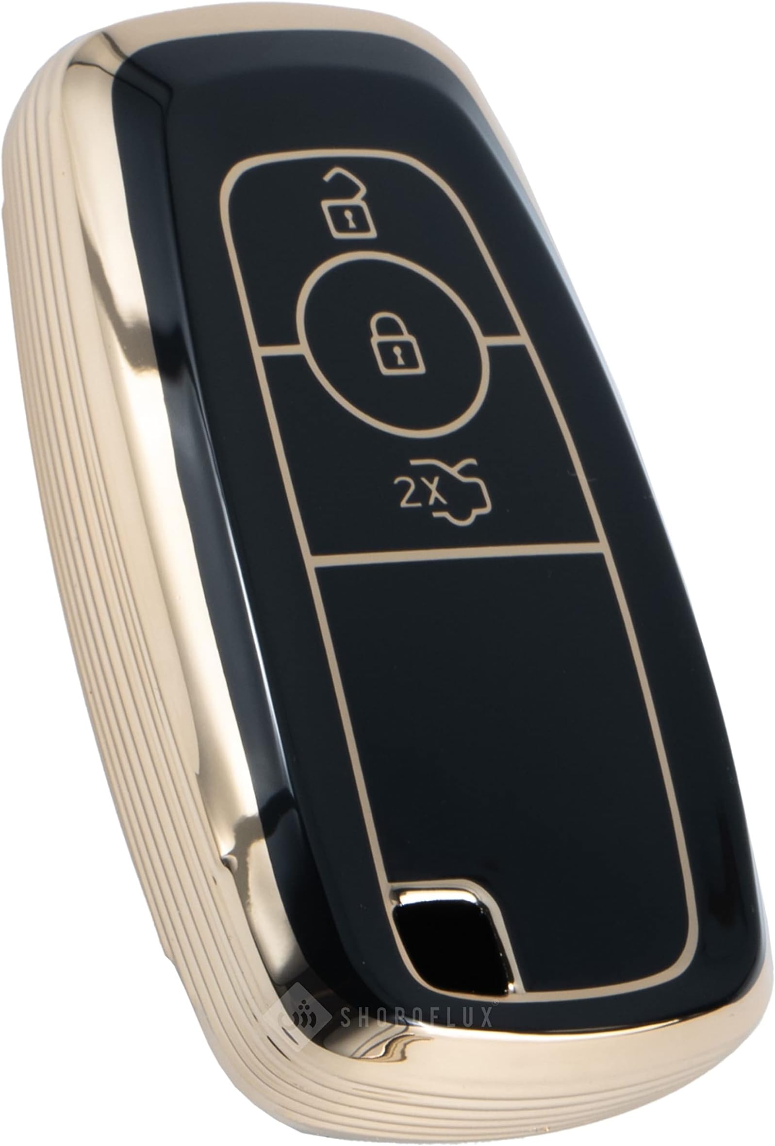 JVCV® Gold Border TPU Key Cover Compatible with Ford Endeavour Figo ...