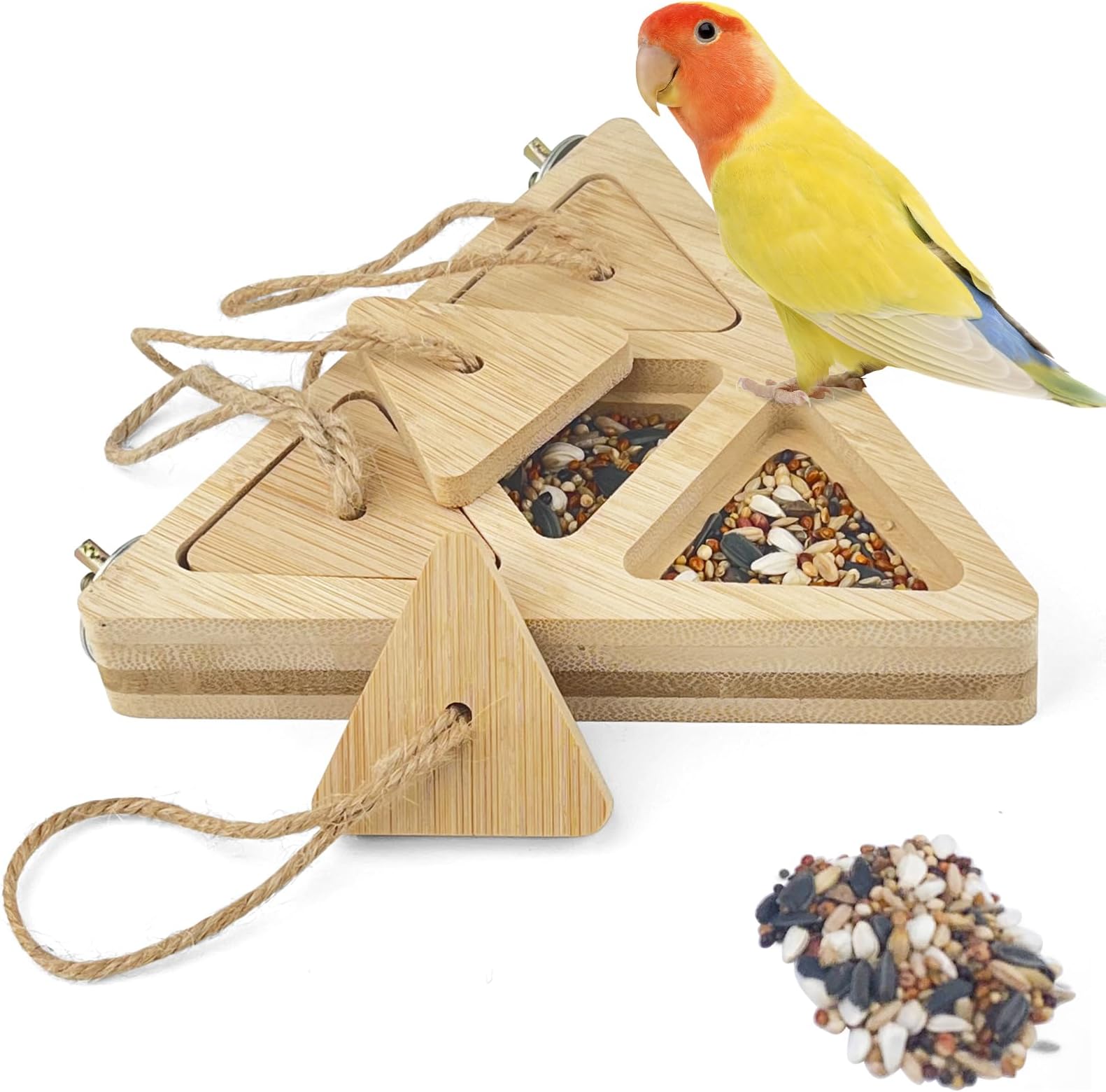 Amazon.com : FlidRunest Wooden Bird Foraging Feeder Toy, Interactive ...