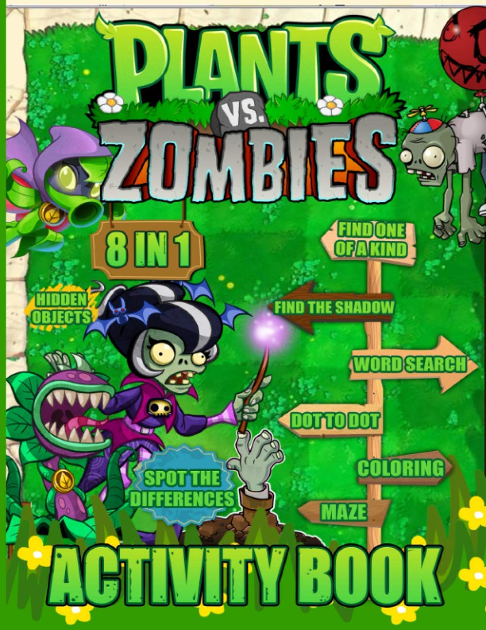 Buy s Vs Zombies Activity Book: Maze, Find Shadow, Coloring, One Of A ...