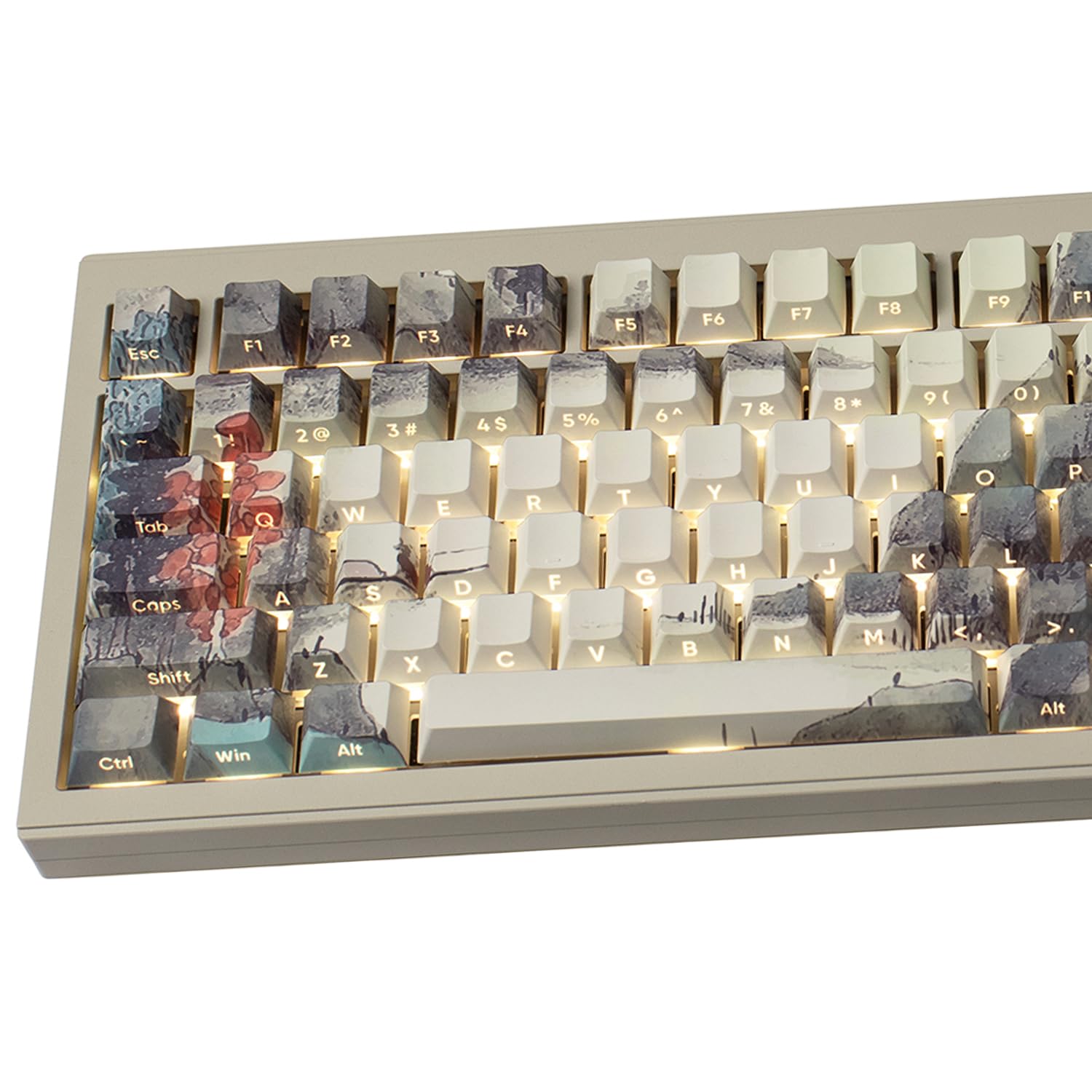 Mintcaps Ink Painting PBT Keycaps Shine Through Side Print Cherry ...