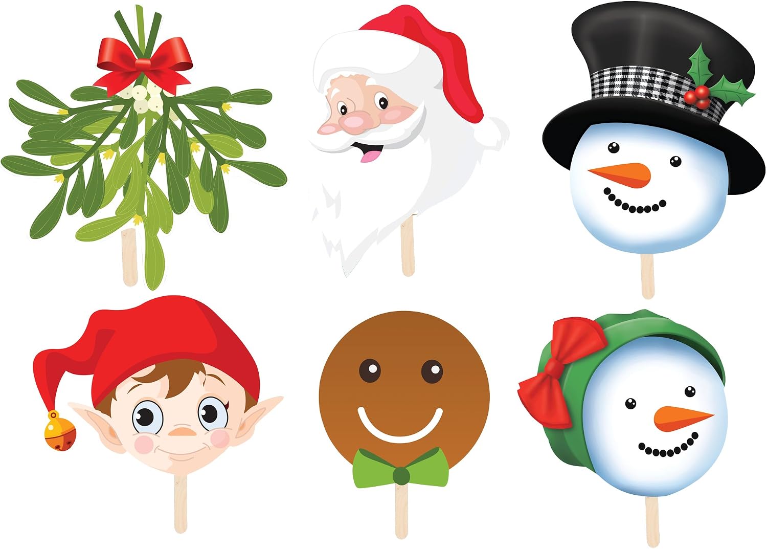 Amazon.com: Christmas Winter Holiday Santa Fan Faces Party Supplies ...