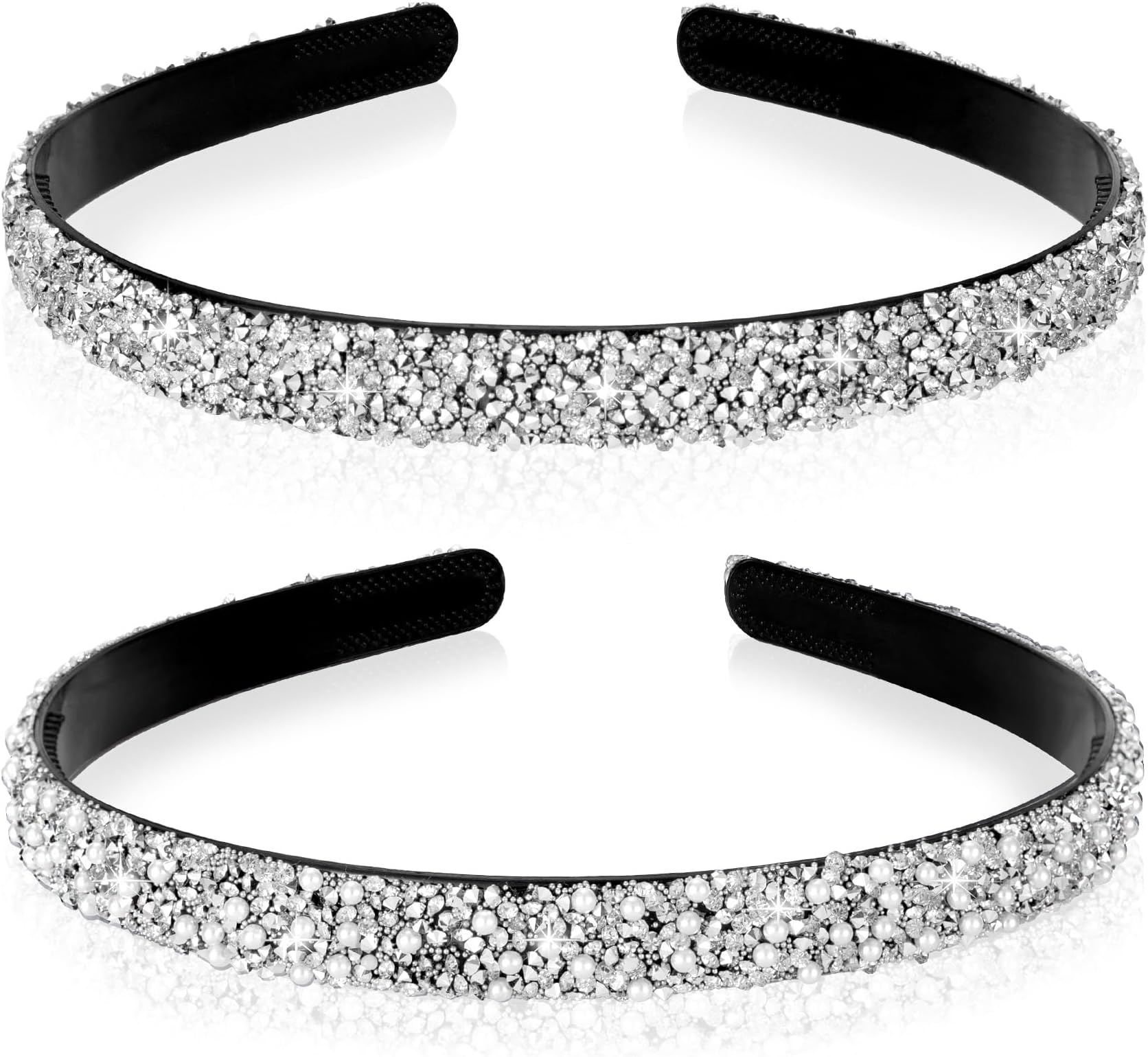 Amazon.com : HINZIC 2Pcs Rhinestone Headband Handmade Vintage Crystal ...
