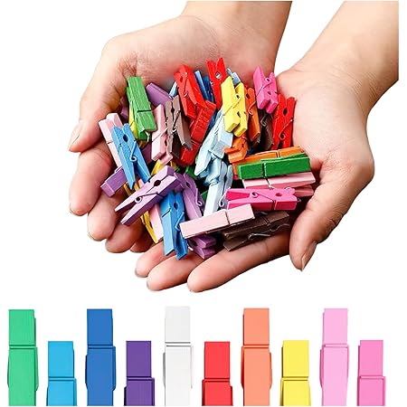Colorful Clothespins, Mini Clothes Pins for Photo, 1.4'' 100 PCS ...
