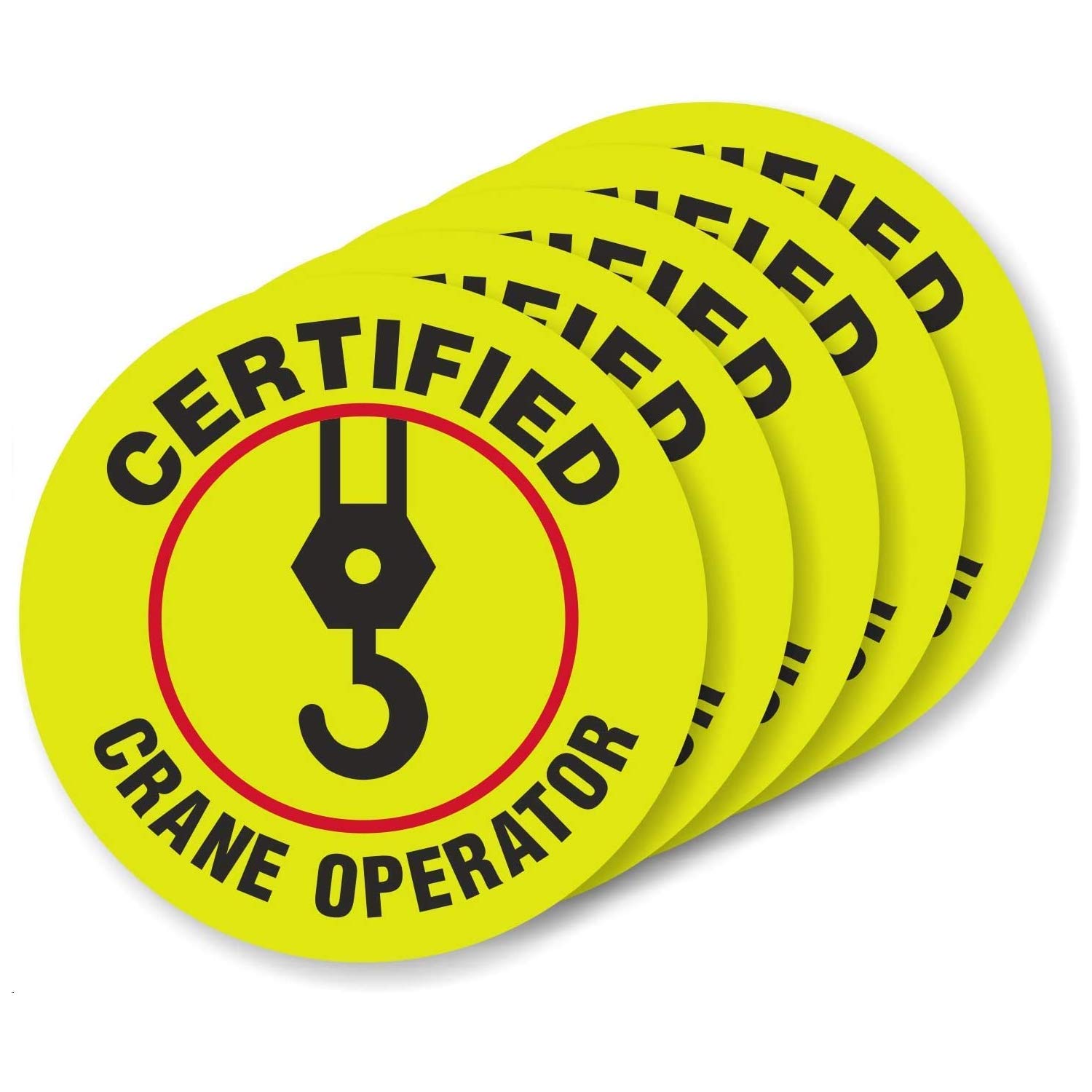 Amazon.com: SmartSign Certified Crane Operator Pack of 5 Hard Hat ...
