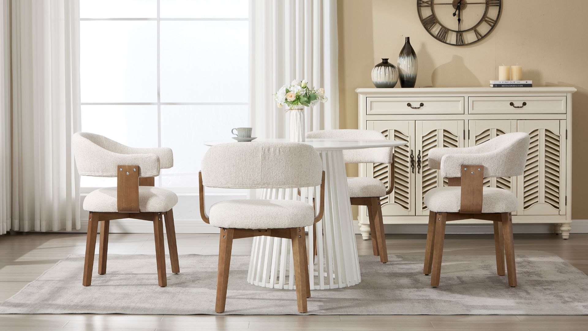 Watch WAHSON Mid Century Modern Dining Chairs - Beige on Amazon Live