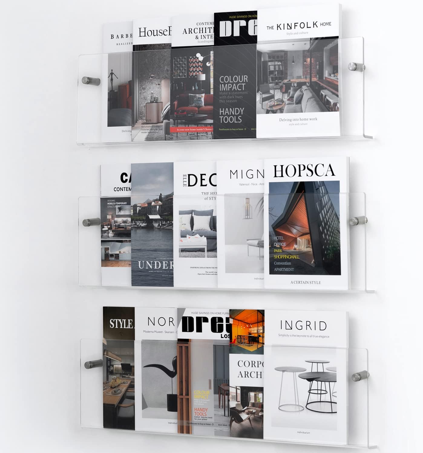 Amazon.com: 15 Pockets Clear Acrylic Brochure Pamphlet Holder Brochure ...