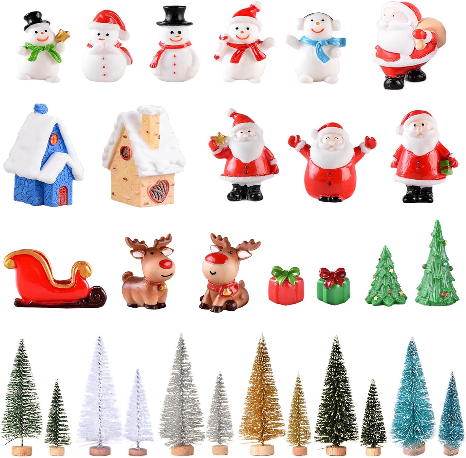 Amazon.com: 30PCS Christmas Miniature Figurines Mini Christmas ...