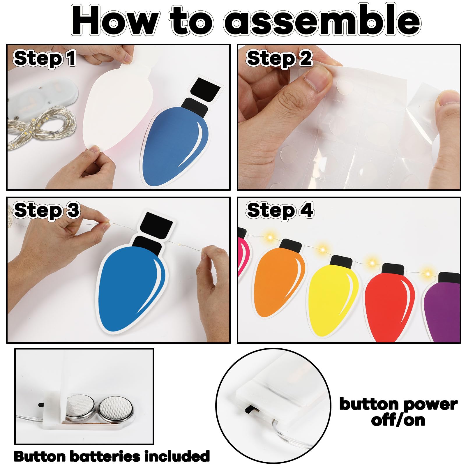 Snapklik.com : ZOIIWA 105 Pieces Christmas Light Bulbs Bulletin Board ...