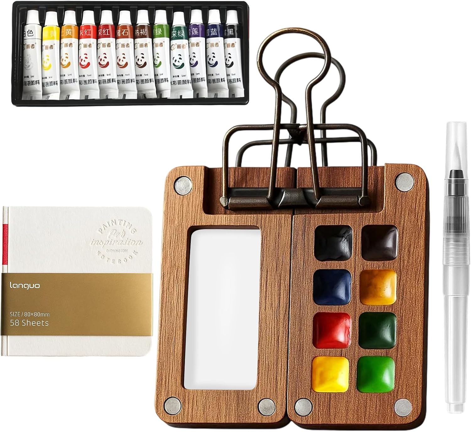 Mini Watercolour Paint Set Travel, Portable Pocket Artist Watercolour ...