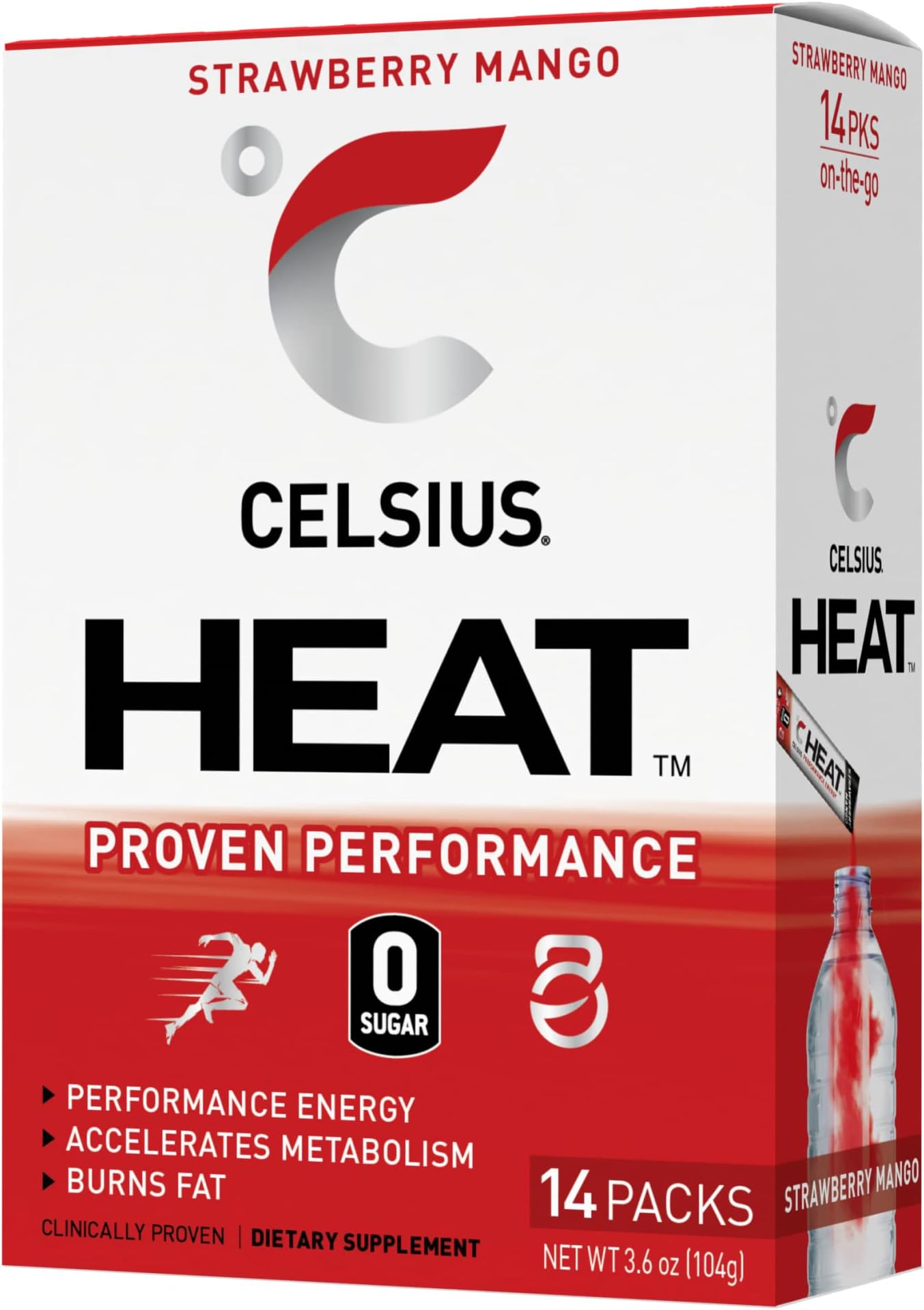 Amazon.com : CELSIUS FGSS1312 HEAT On-the-Go Performance Energy Powder ...