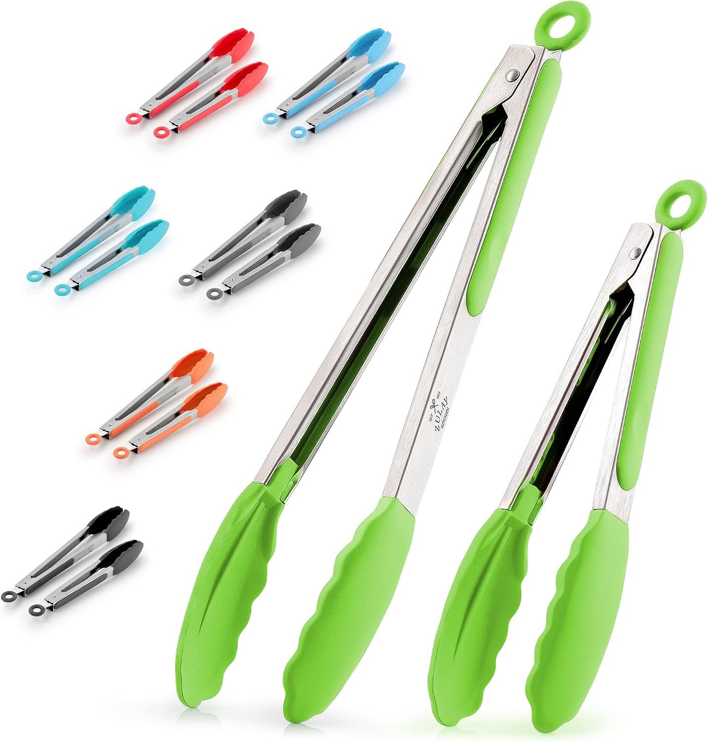 Amazon.com: Zulay 2 Pack (9" & 12") Tongs For Cooking With Silicone ...