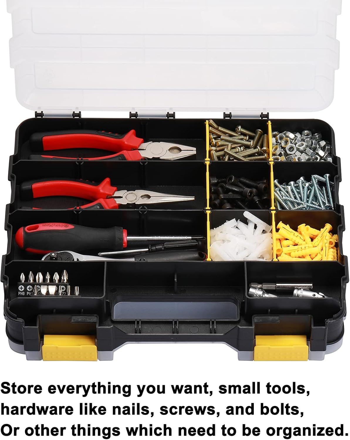 CASOMAN Double Side Tool Organizer with Impact Resistant Polymer and ...