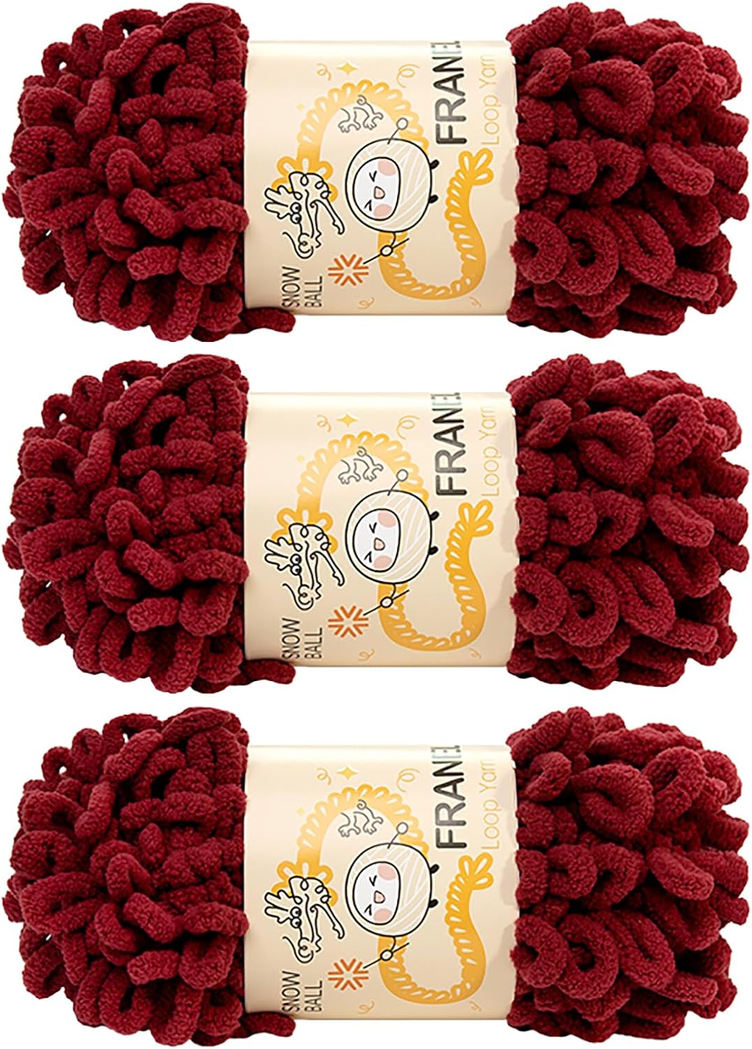 Amazon.com: Franel Loop Yarn 100% Polyester Chenille Puffy Yarn, Craft ...