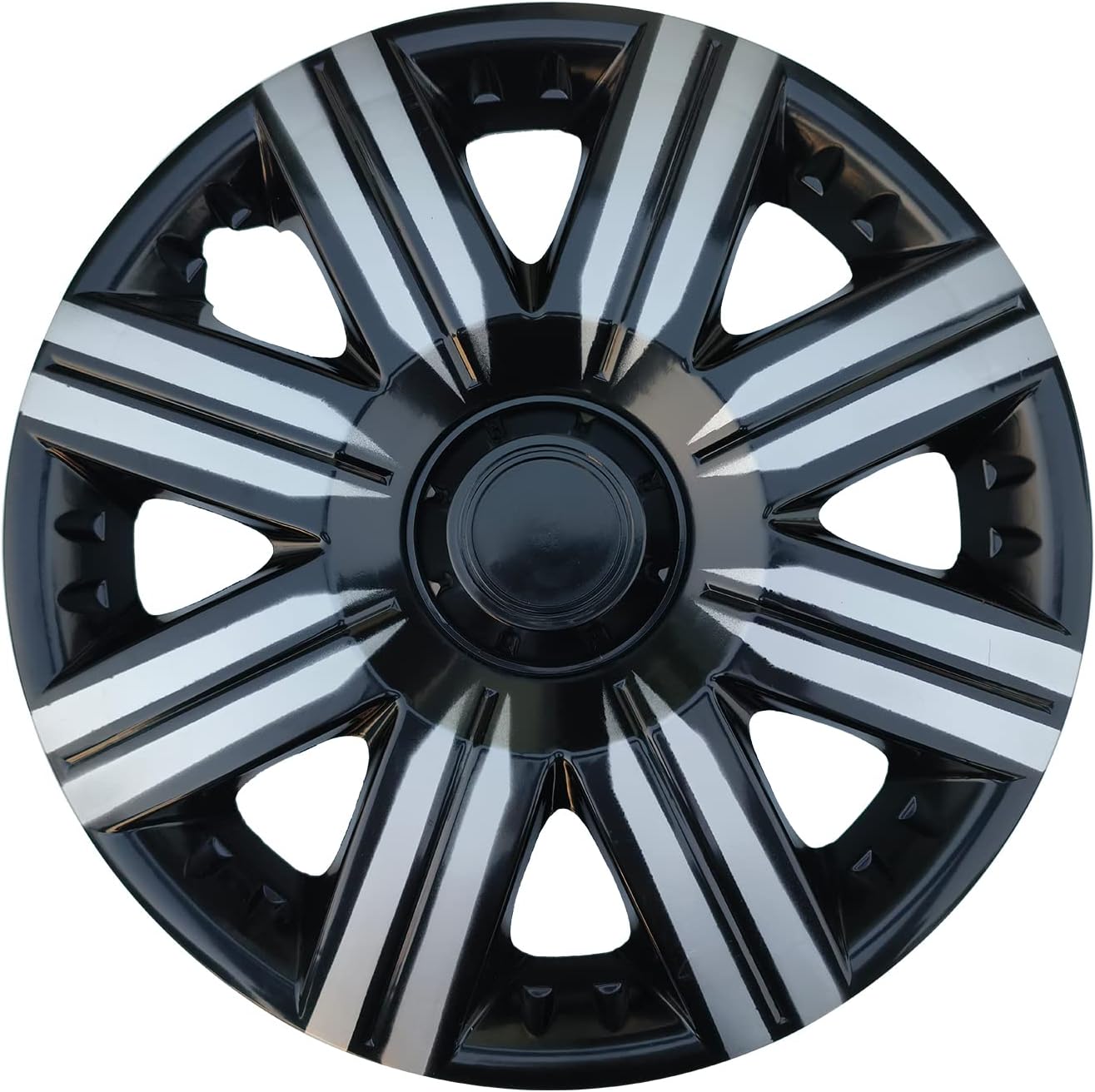 Amazon.com: AIBILUEOS Automotive Hubcap 14 Inch Silver & Black ...