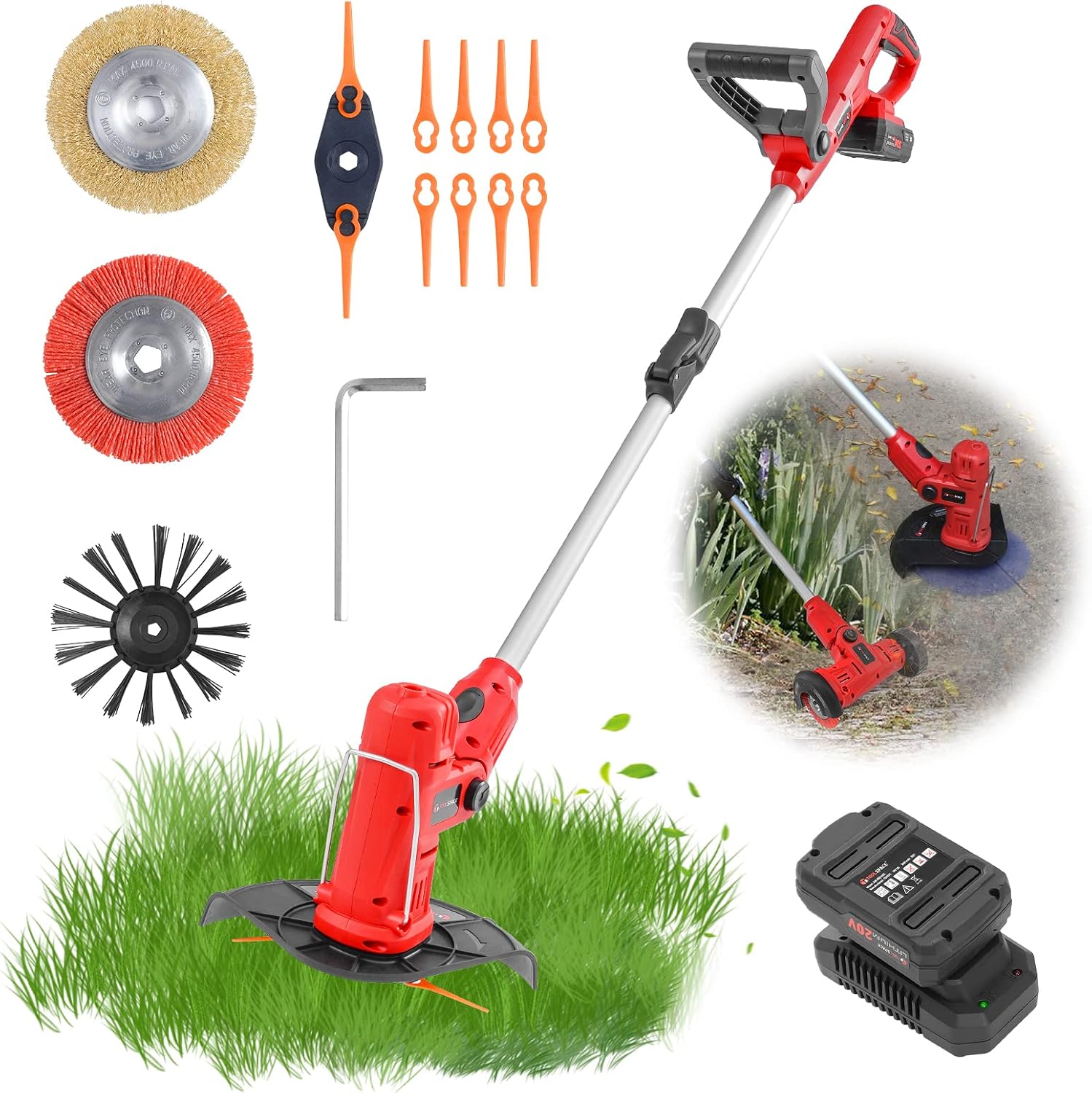Amazon.com : TOOLSPACE 3-in-1 Cordless String Trimmer,Weed Wacker ...