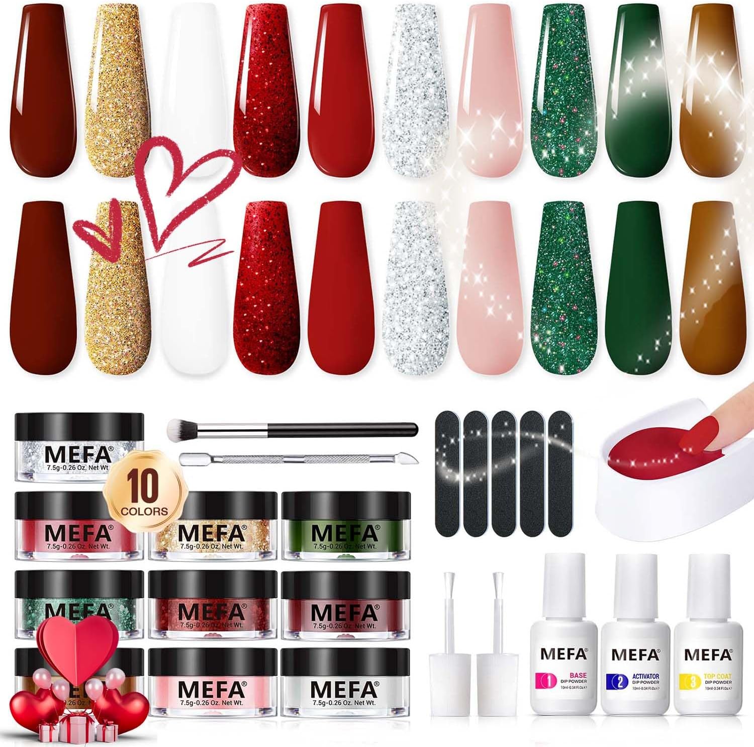 Amazon.com: MEFA Dip Powder Nail Kit 13, Blue 03 : Beauty & Personal Care