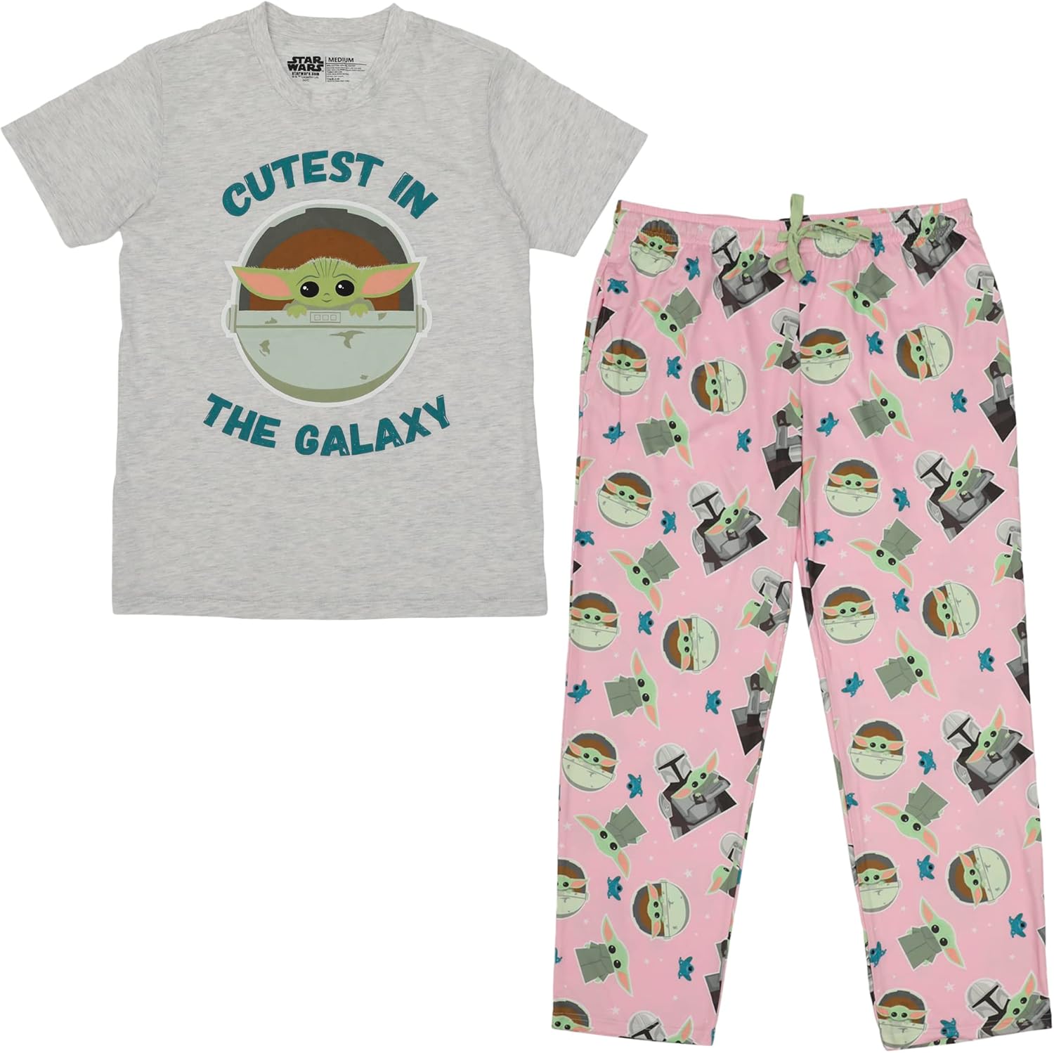 Star Wars Mandalorian Cutest In The Galaxy Women's Sleep Pajama Set-XL ...